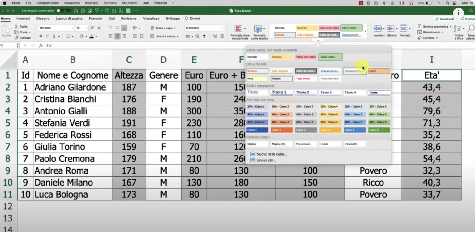Adriano Gilardone - Come cambiare colore alle celle di Excel