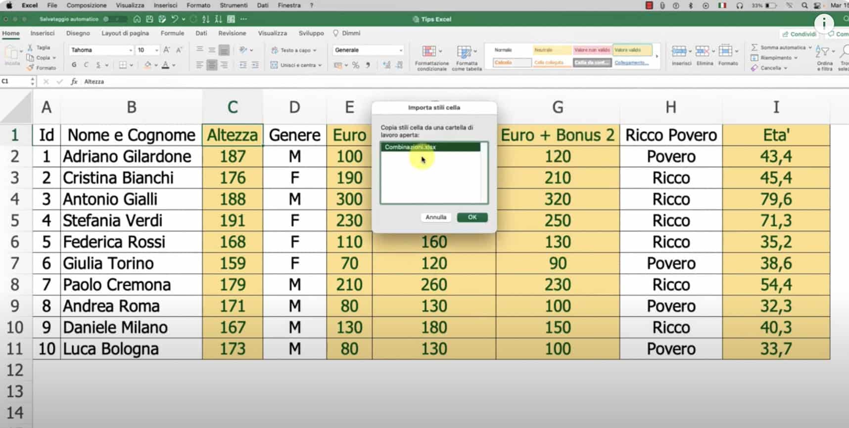 Adriano Gilardone - Come cambiare colore alle celle di Excel