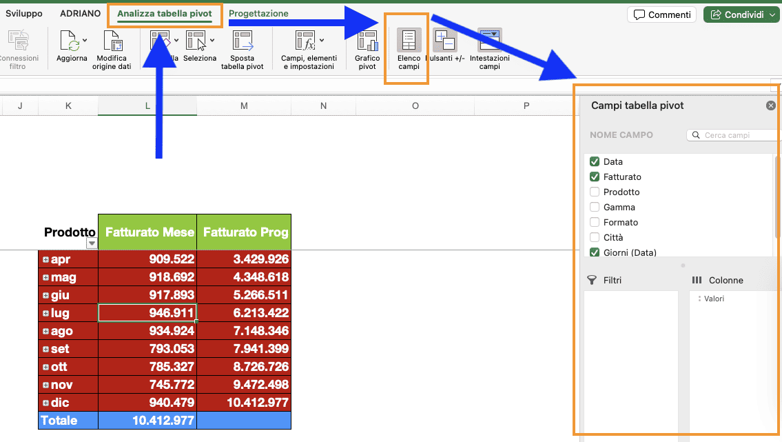 Tabella Pivot Excel: una guida completa - Adriano Gilardone